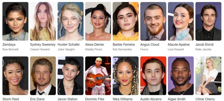 Elenco de Euphoria 3ª temporada de Euphoria - Hq Br